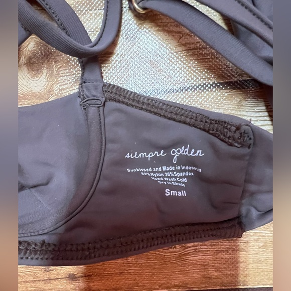 Siempre Golden | Swim | Nwt Siempre Golden Gemini Bikini Top In Bronze ...